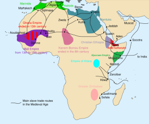 Medieval Africa Map: Arab & Africa Main Slave Routes