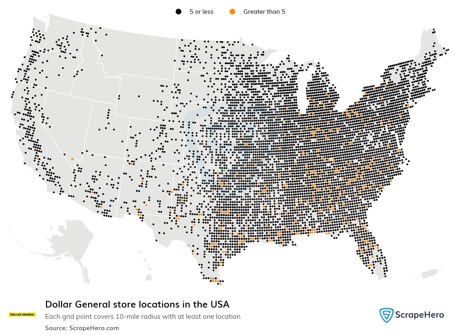 U.S. Dollar General Stores Map