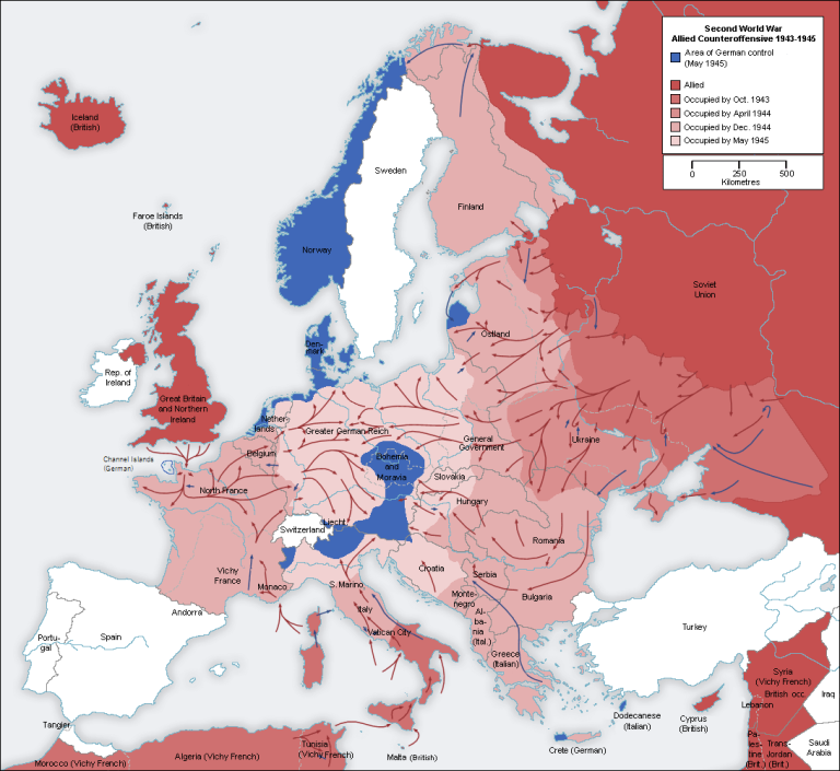 Europe Map: World War II Axis Forces In 1945