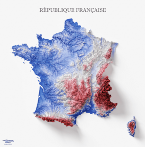 France Topography Map | Wondering Maps