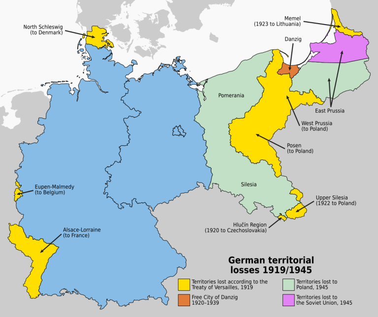Germany Map: Territorial Losses (1919-1945)