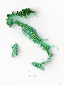 Italy Relief Map | Wondering Maps