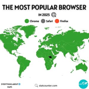 World's Most Popular Web Browsers Map