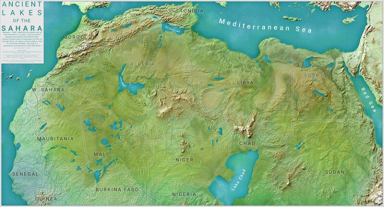 Sahara Desert Map (8,000 Years Ago vs. Today) - Wondering Maps