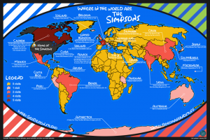 Every Country Visited by The Simpsons | Wondering Maps
