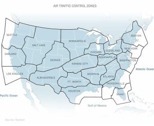 United States Map: Air Traffic Control Zones In The Mainland U.S.