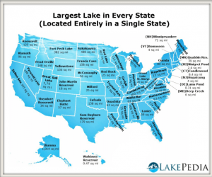 Largest U.S. Lakes Map | Wondering Maps